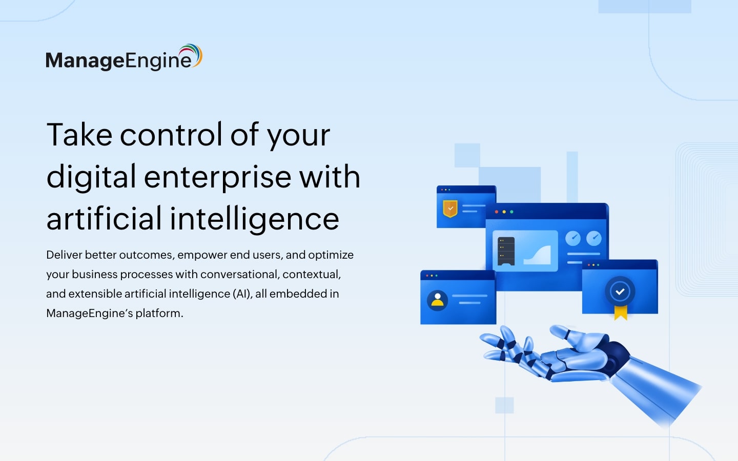 Transform your digital enterprise with ManageEngine AI