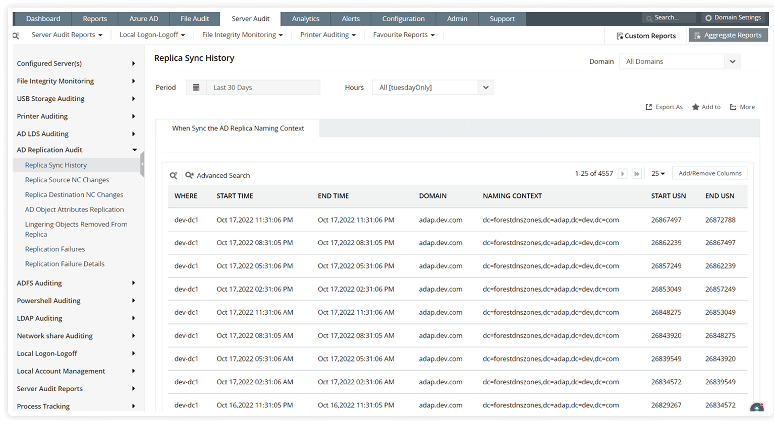 Outil d'état de la réplication AD | ADAudit Plus de ManageEngine