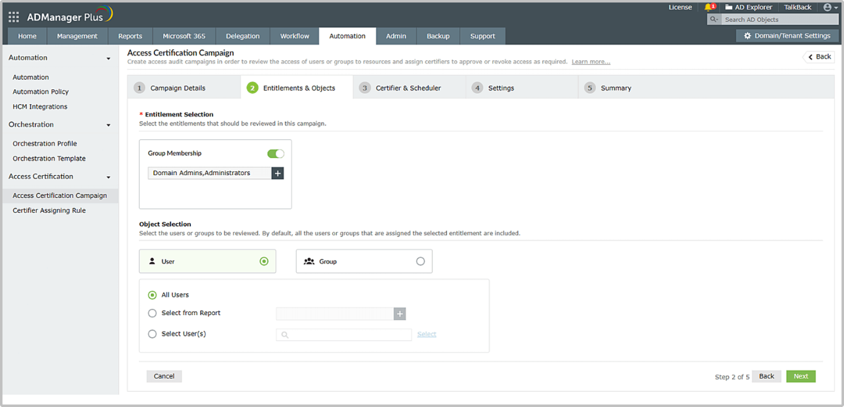 Solution de certification d’accès | ManageEngine ADManager Plus