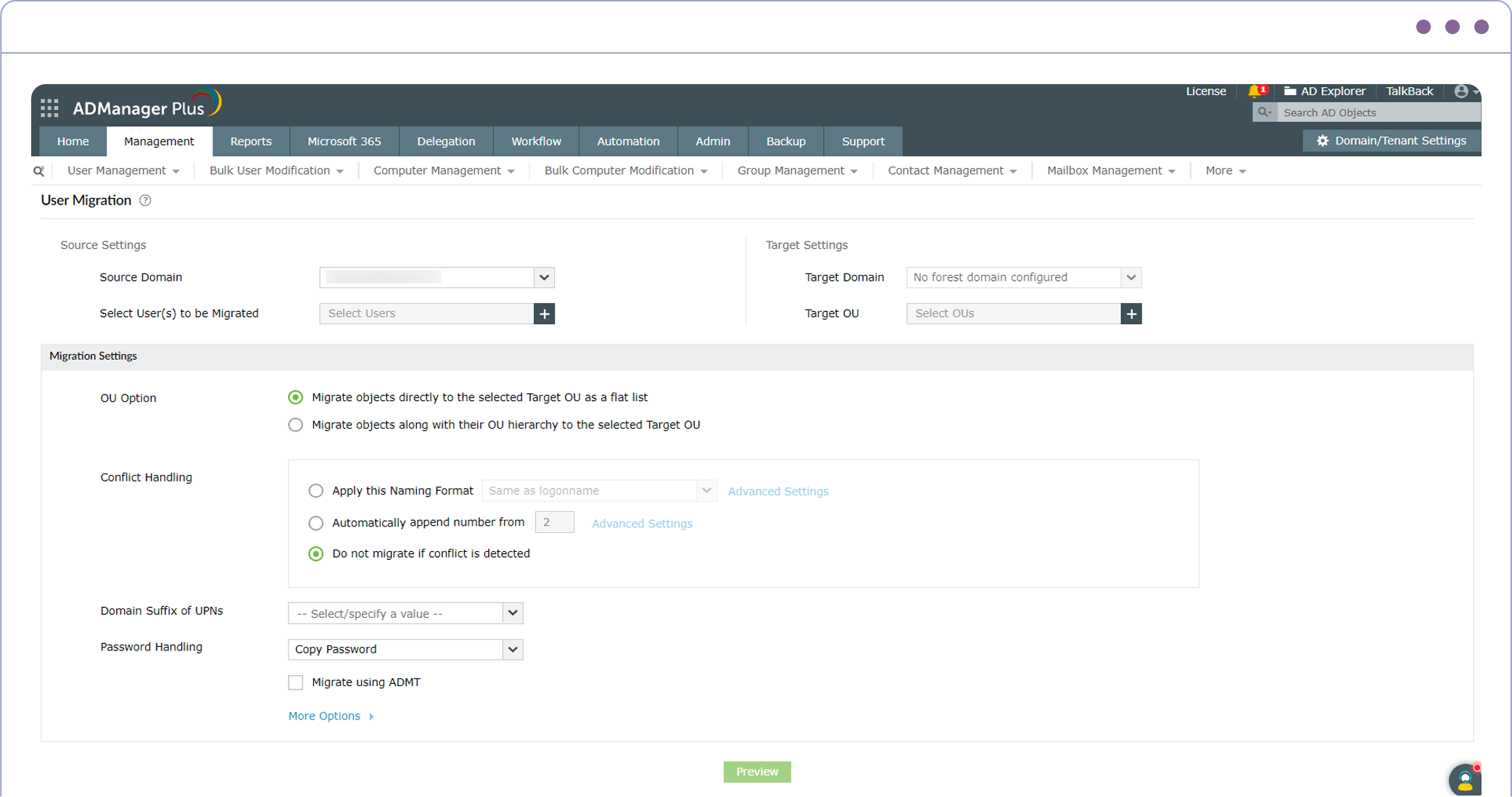 Outil de migration Active Directory | ADManager Plus