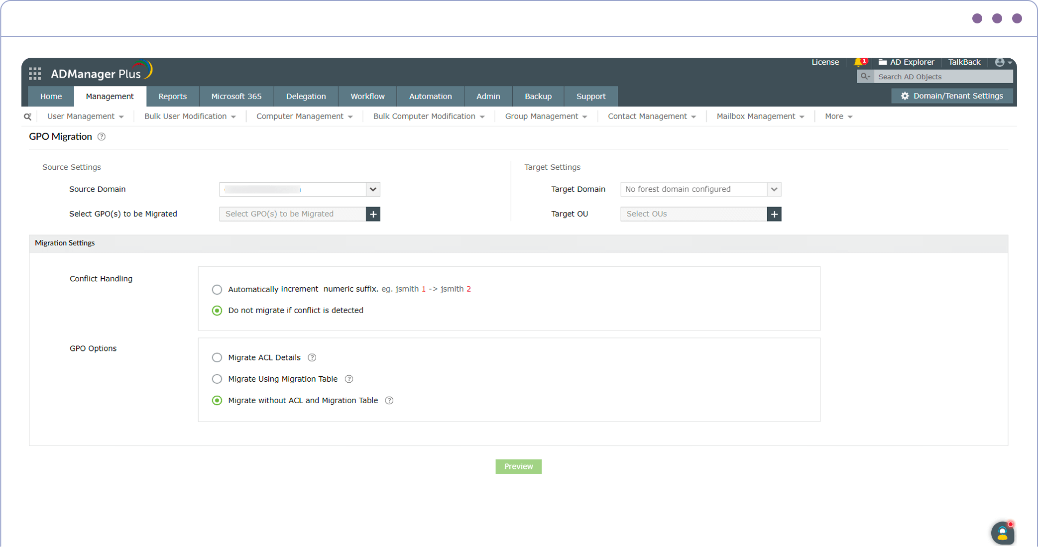 Outil de migration Active Directory | ADManager Plus
