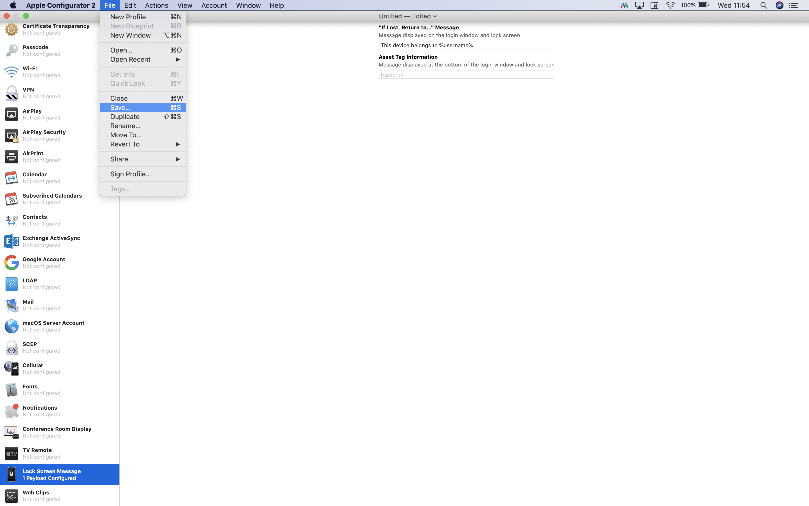 Create Custom Configuration profiles using Apple Configurator | ManageEngine