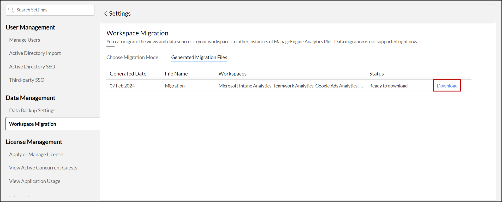 Migration | Analytics Plus