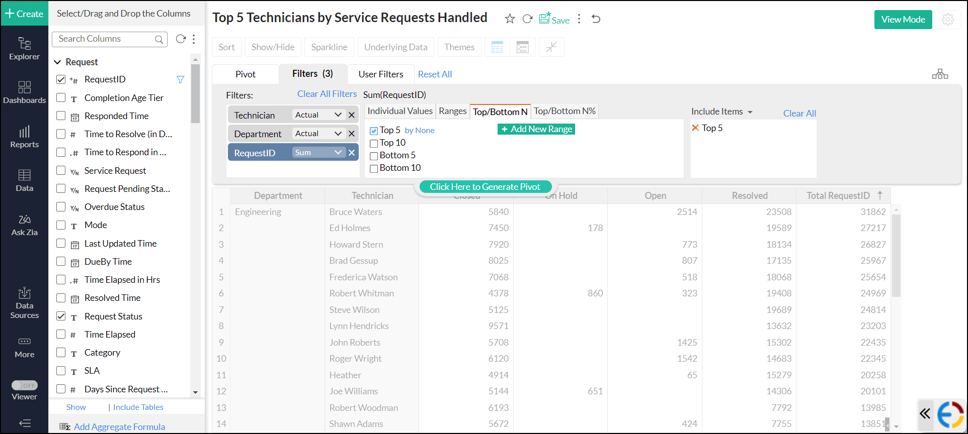 Filter quantitative data | Analytics Plus