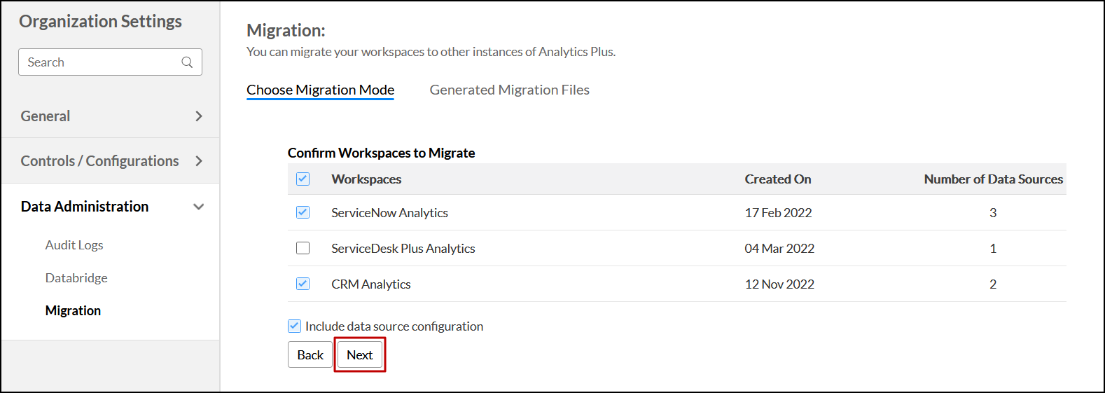 Migration | Analytics Plus Cloud