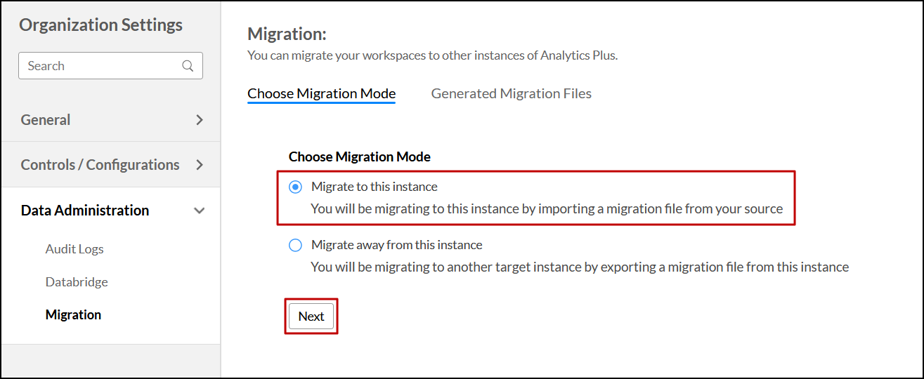 Migration | Analytics Plus Cloud