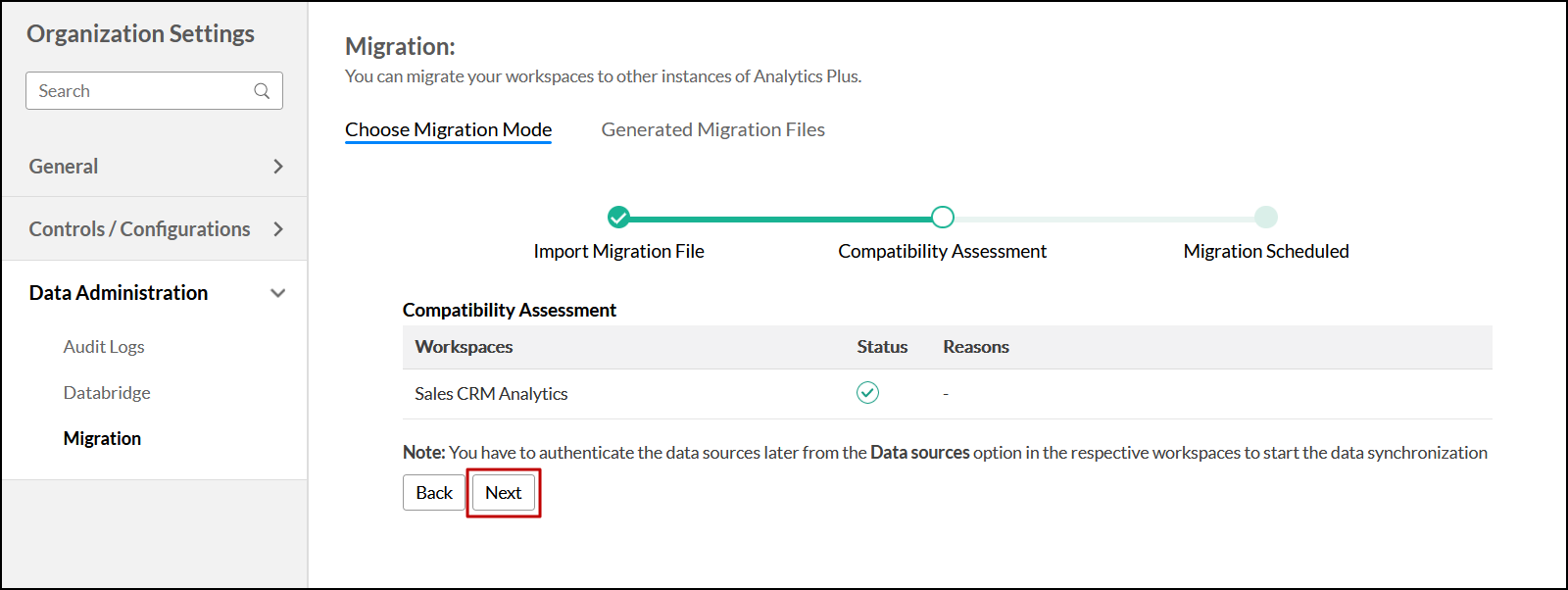 Migration | Analytics Plus Cloud