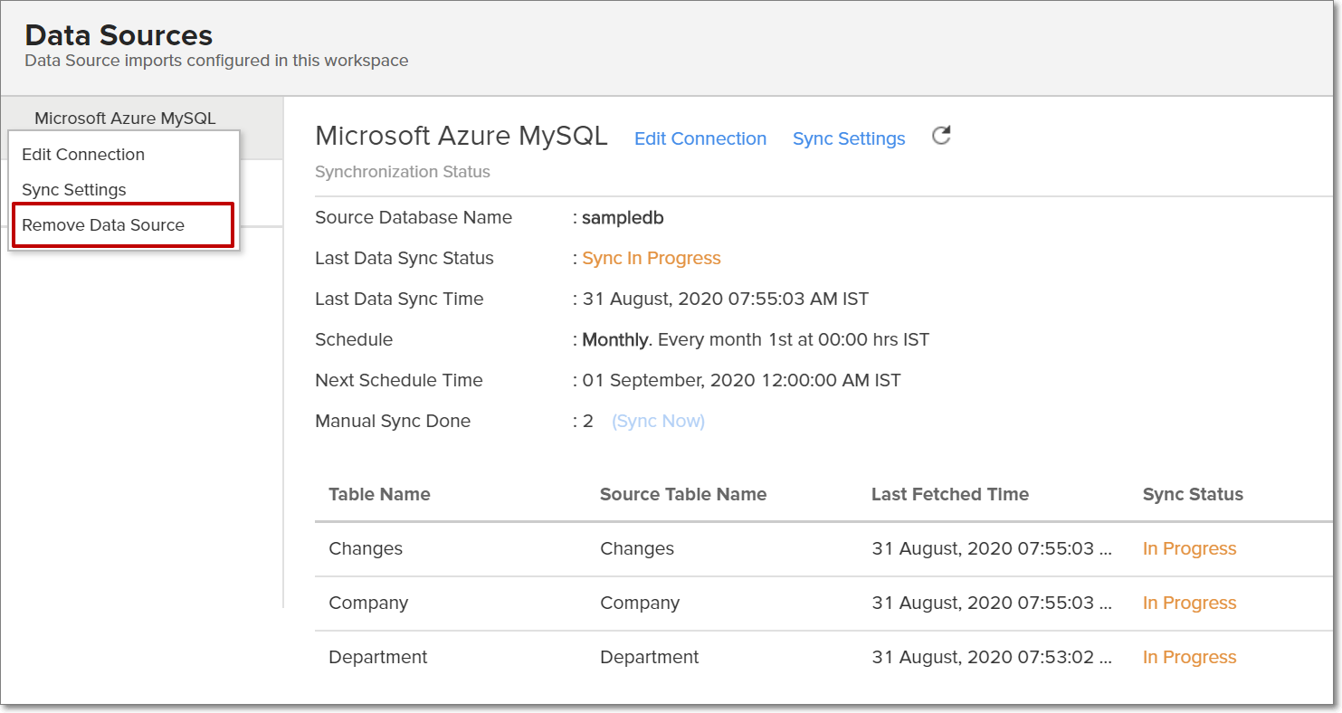 Import from Microsoft Azure MySQL | Analytics Plus Cloud