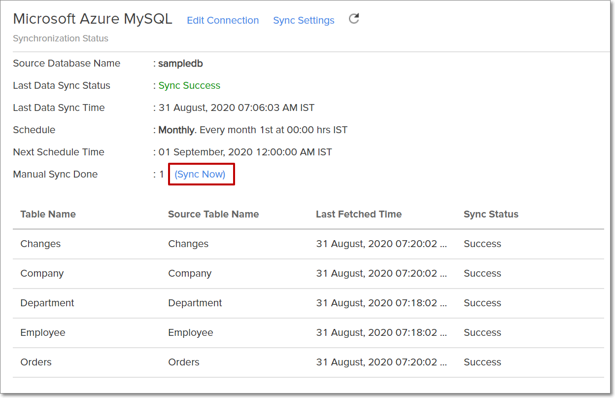 Import from Microsoft Azure MySQL | Analytics Plus Cloud