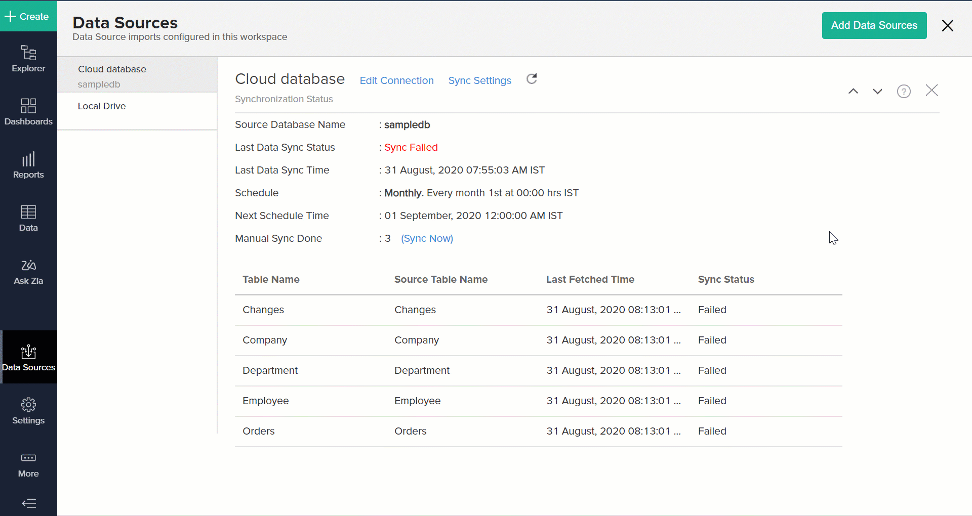 Import from Microsoft Azure MySQL | Analytics Plus Cloud