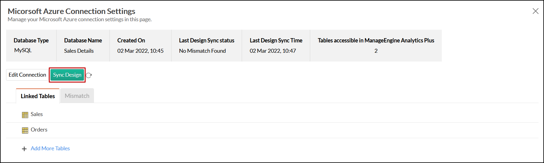 Import from Microsoft Azure MySQL | Analytics Plus Cloud