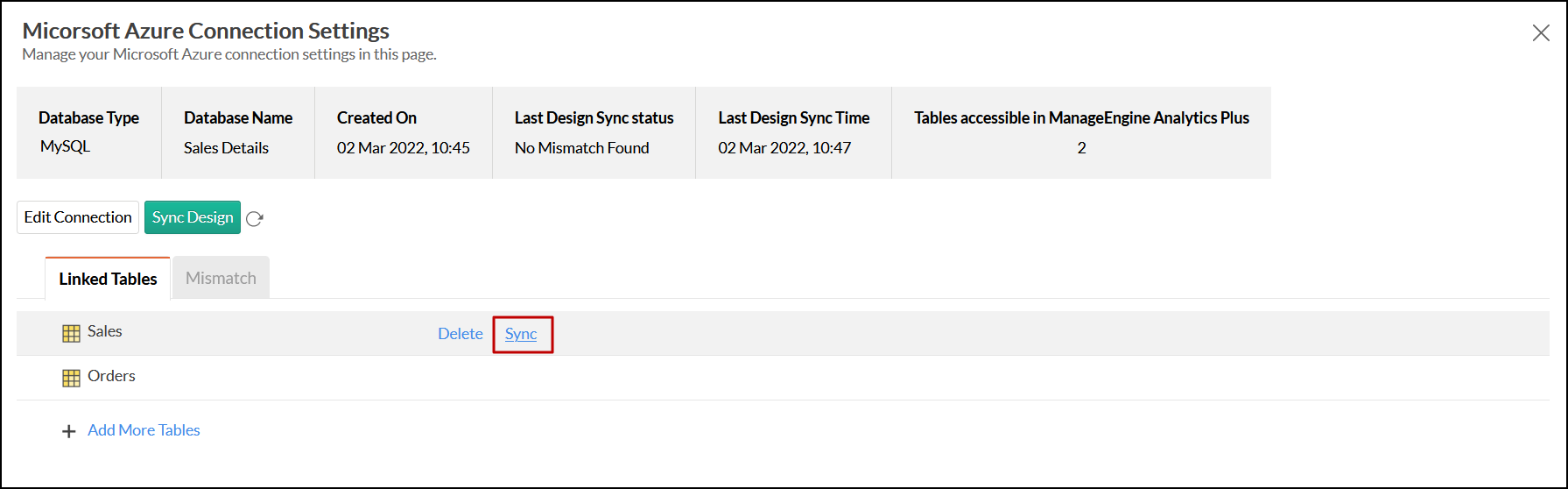 Import from Microsoft Azure MySQL | Analytics Plus Cloud