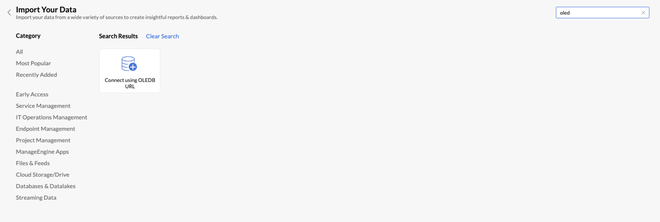 Import data from OLEDB | Analytics Plus Cloud