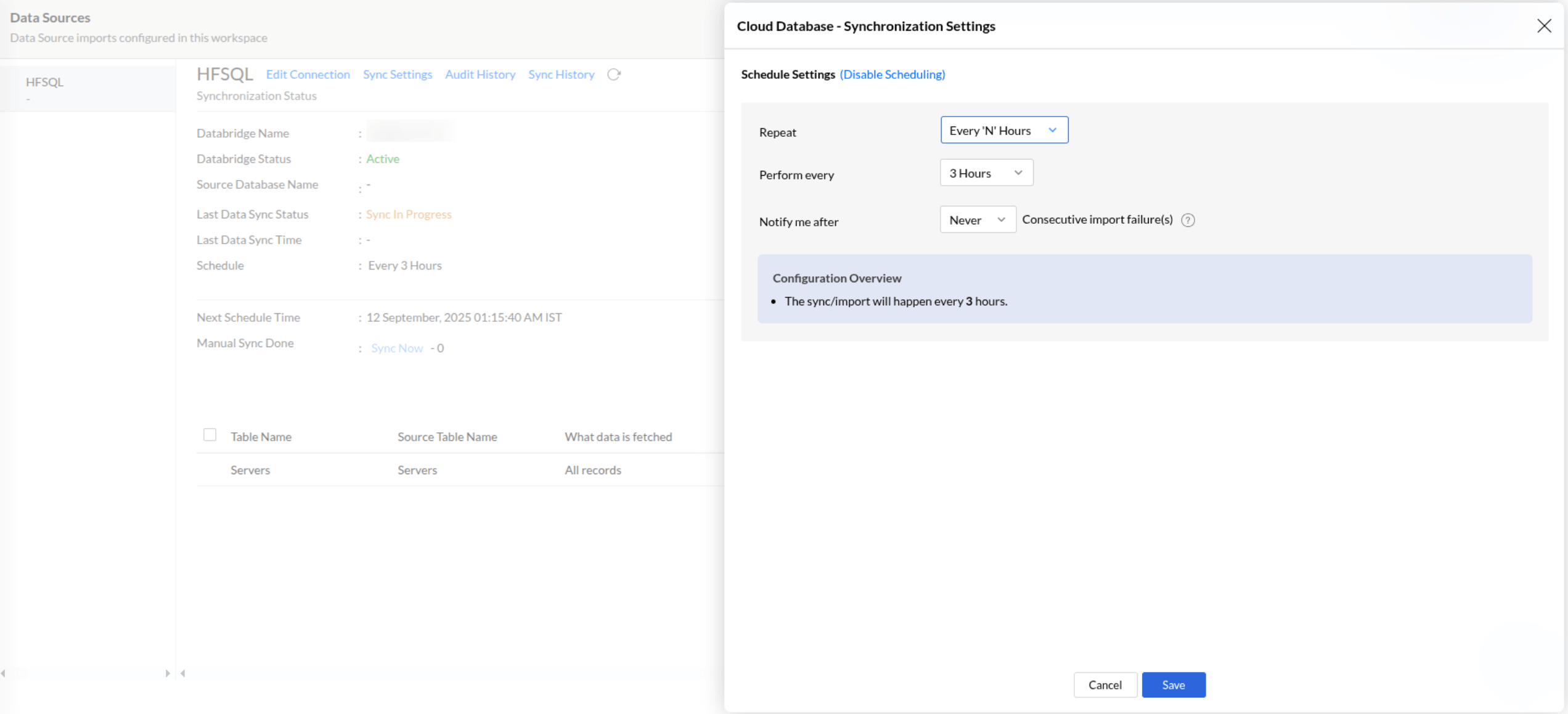 Import data from HFSQL | Analytics Plus Cloud
