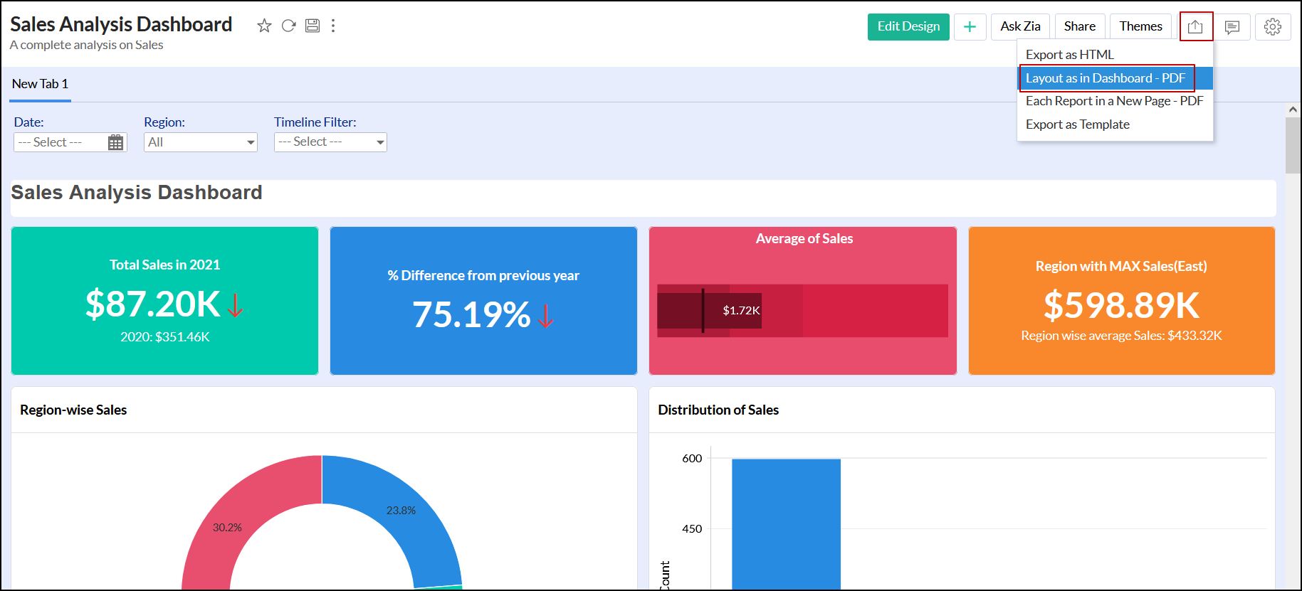 Exporting a Dashboard | Analytics Plus
