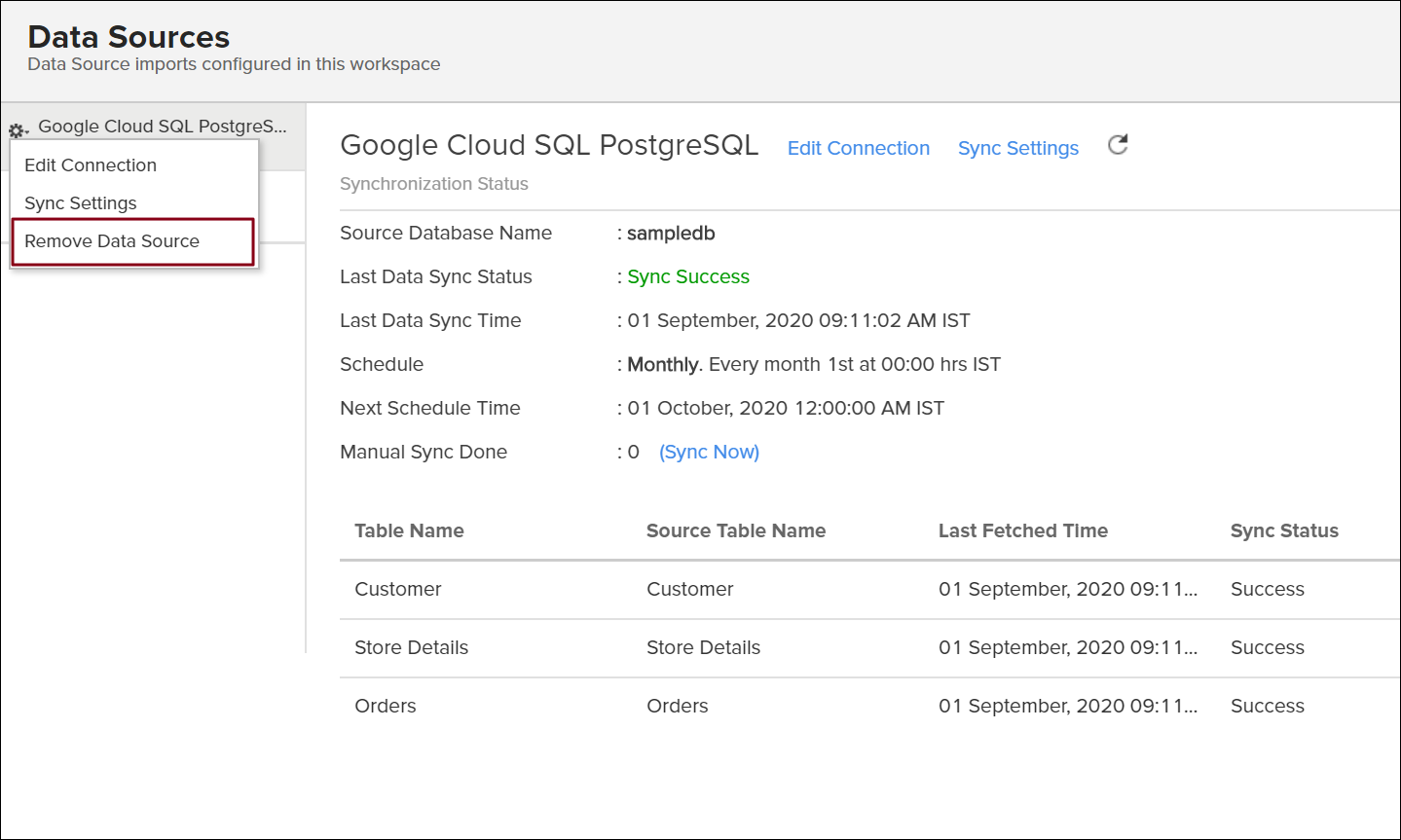 Import from Google Cloud SQL PostgreSQL | Analytics Plus