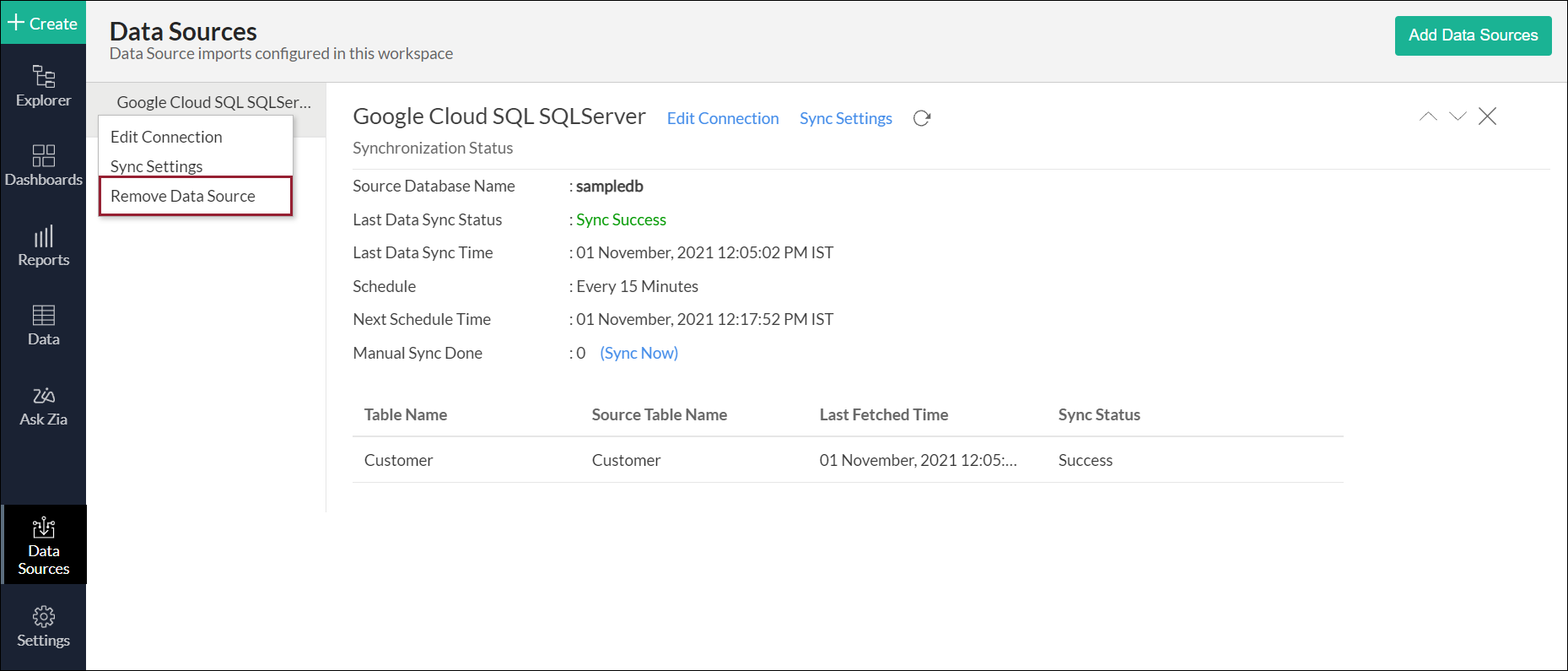 Import from Google Cloud SQL MS SQL Server| Analytics Plus
