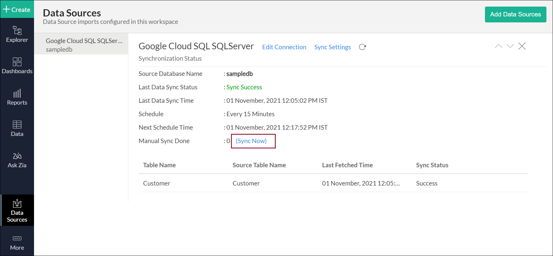 Import from Google Cloud SQL MS SQL Server| Analytics Plus