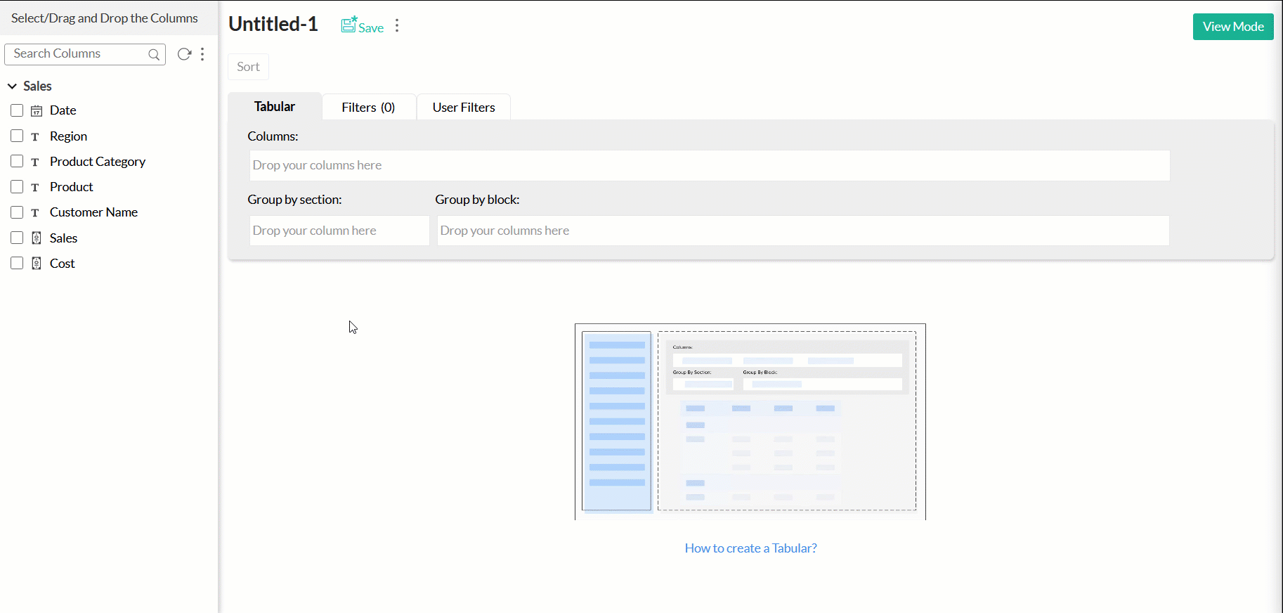 Creating Tabular View | Analytics Plus