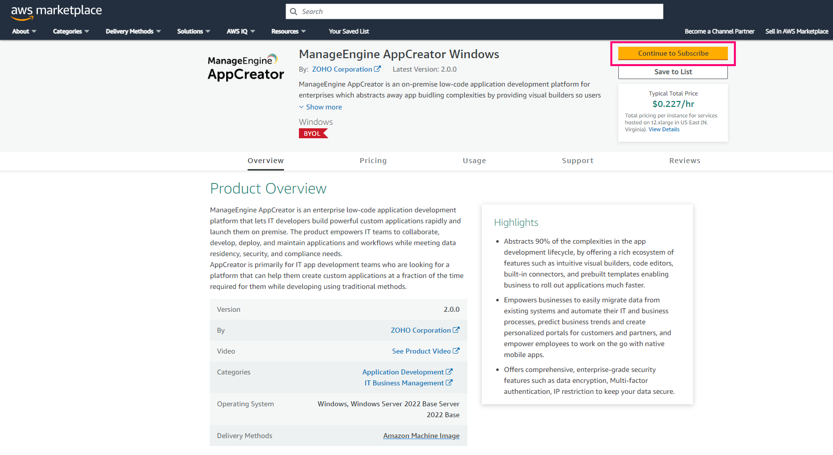 Installing on AWS | ManageEngine AppCreator Help