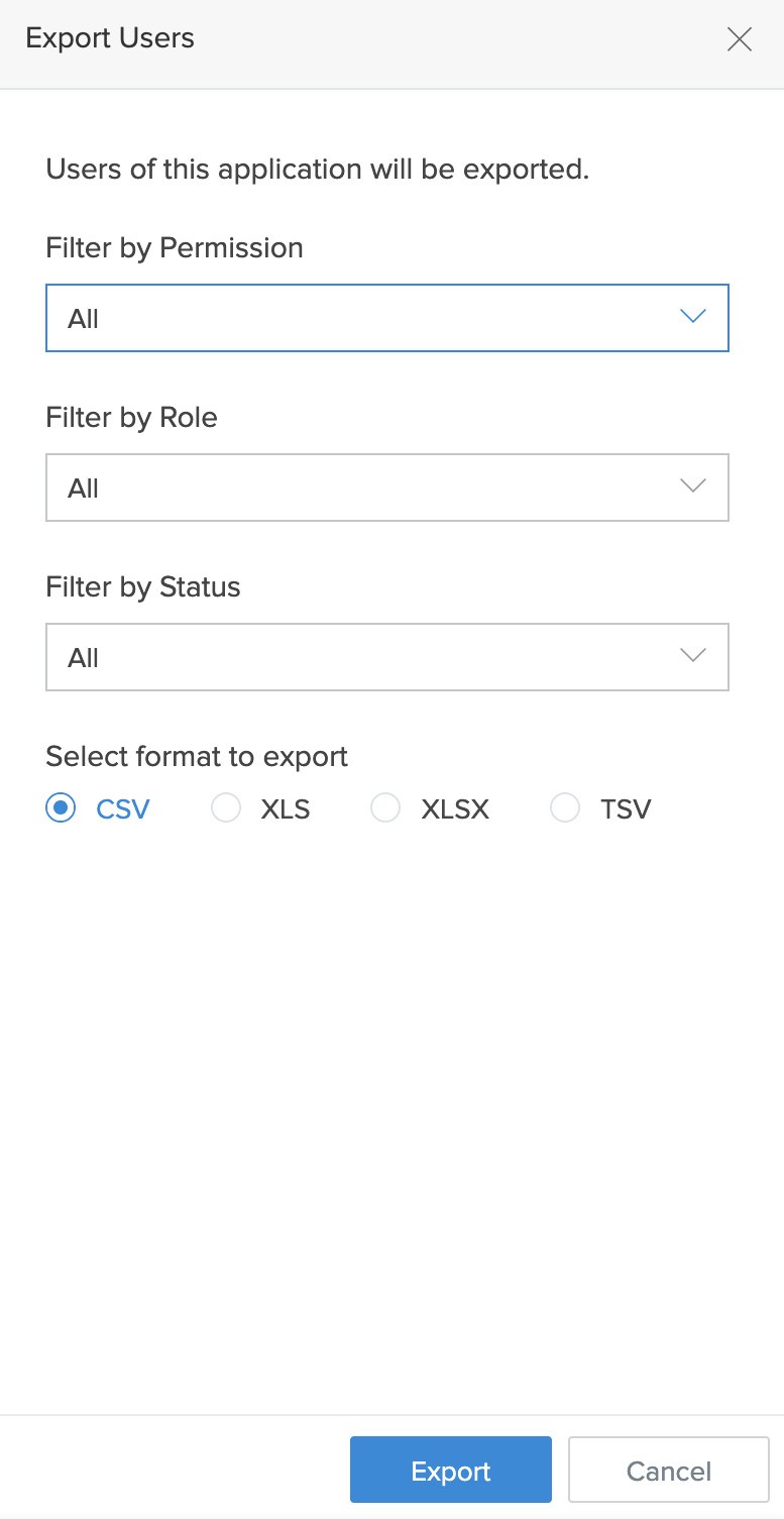 Export Users | ManageEngine AppCreator Help