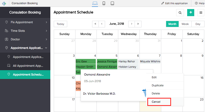Understand Quick View Actions In Calendar Report Manageengine