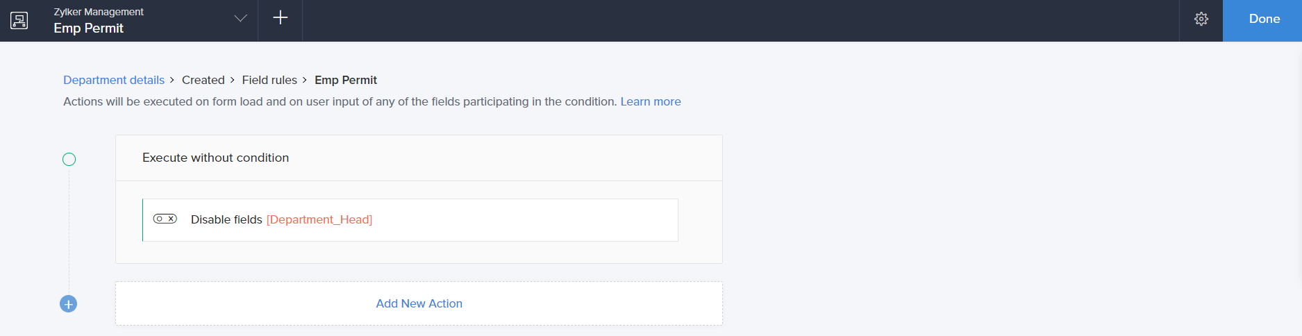 Configure Disable Field Manageengine Appcreator Help