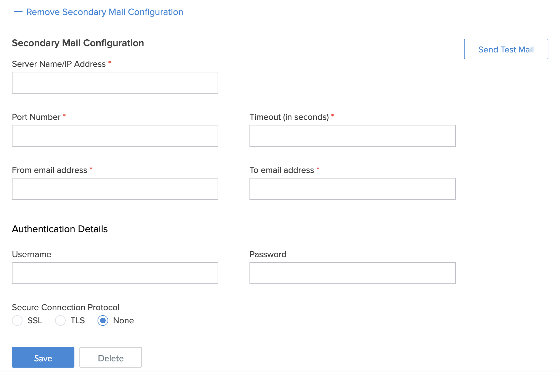 Mail Server Configuration Manageengine Appcreator Help