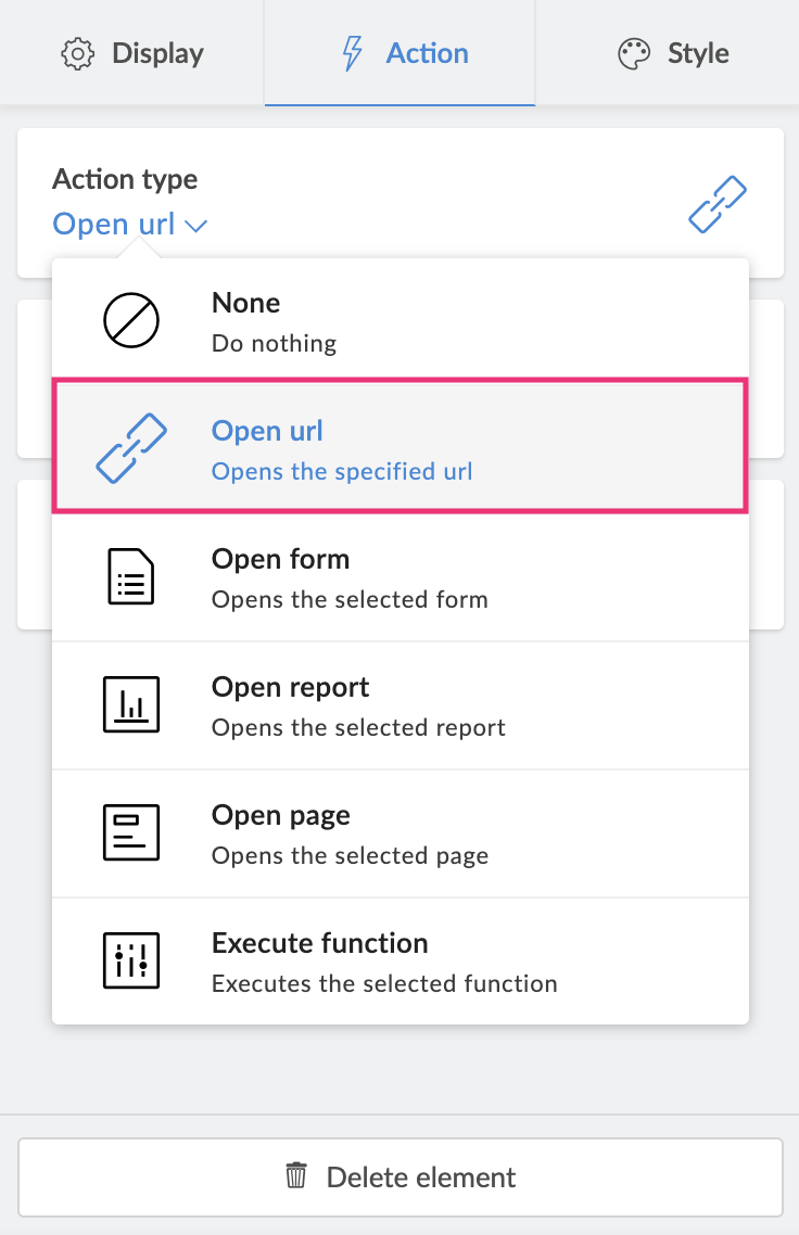 Associate Open URL Action to a Text Displayed in a Panel | ManageEngine ...