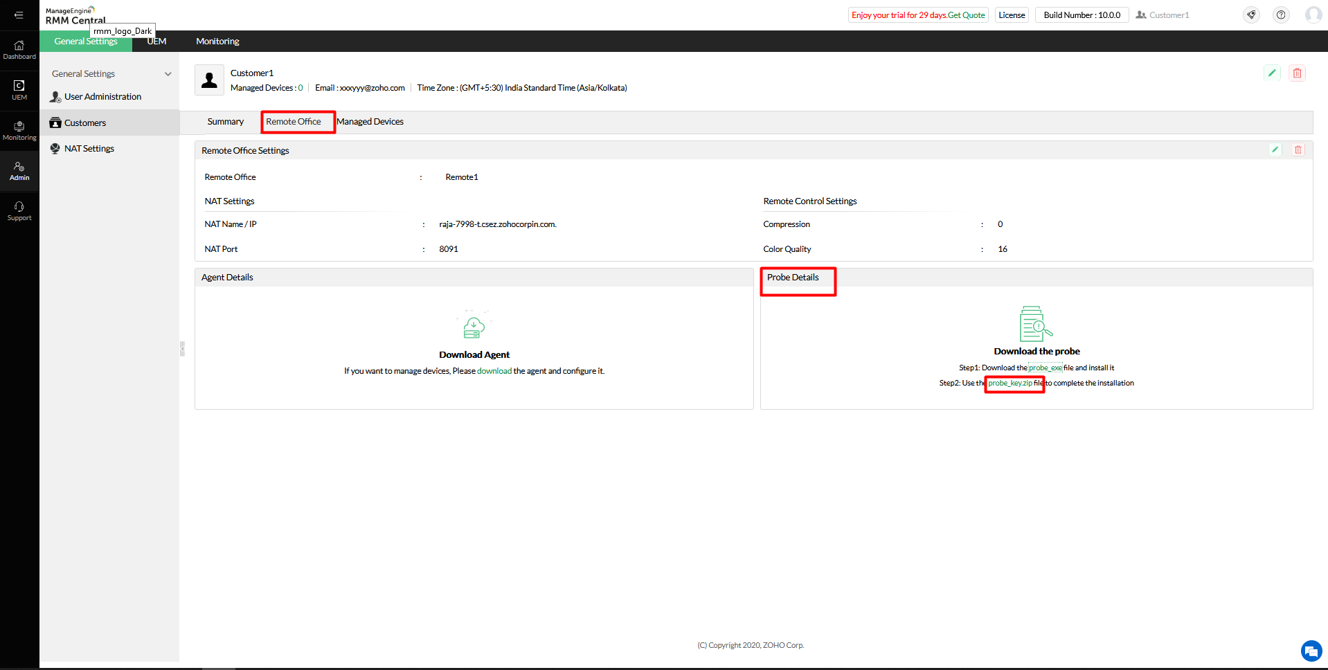 Product Installation steps - ManageEngine RMM Central