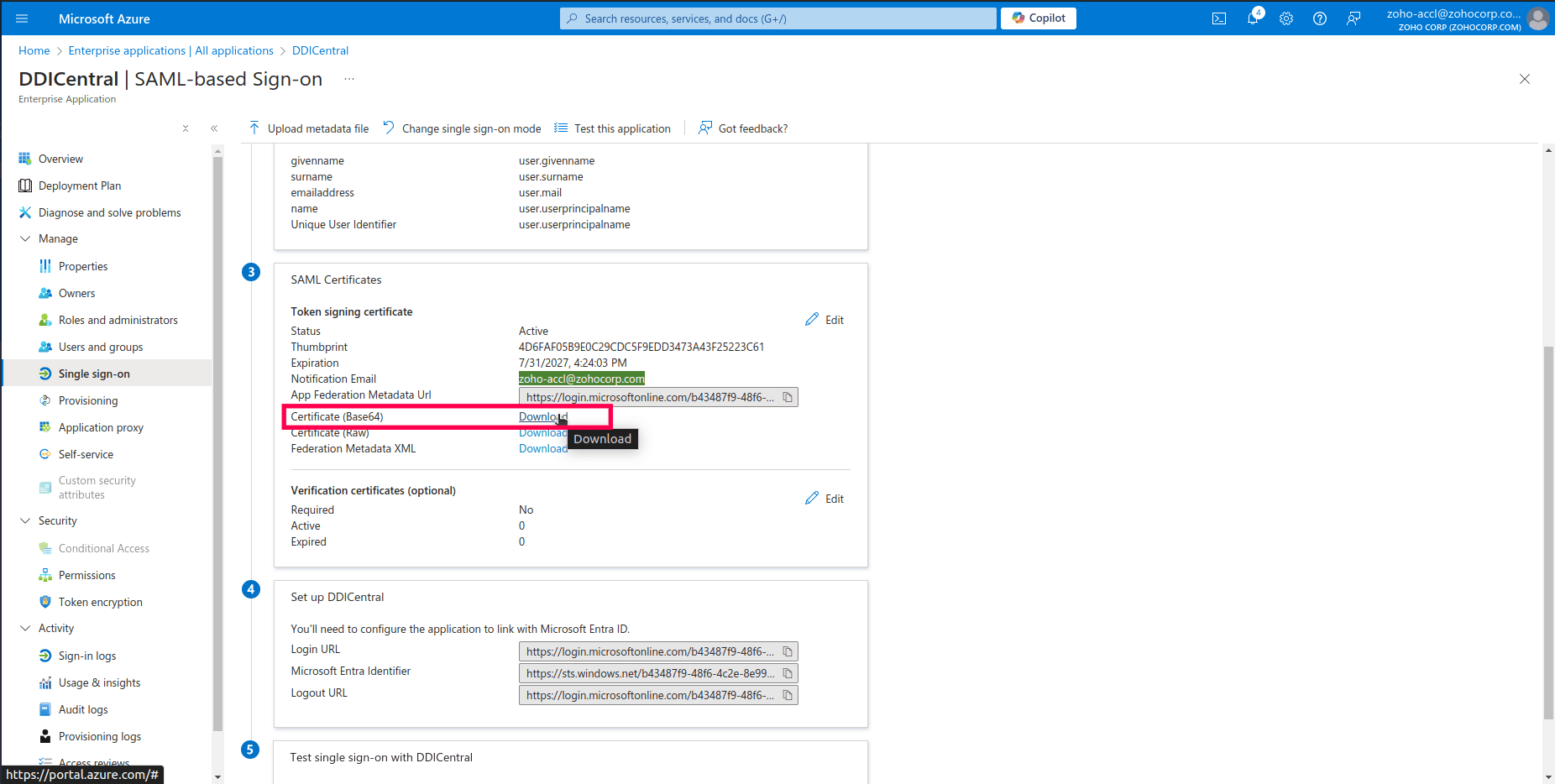 Configuring SAML authentication