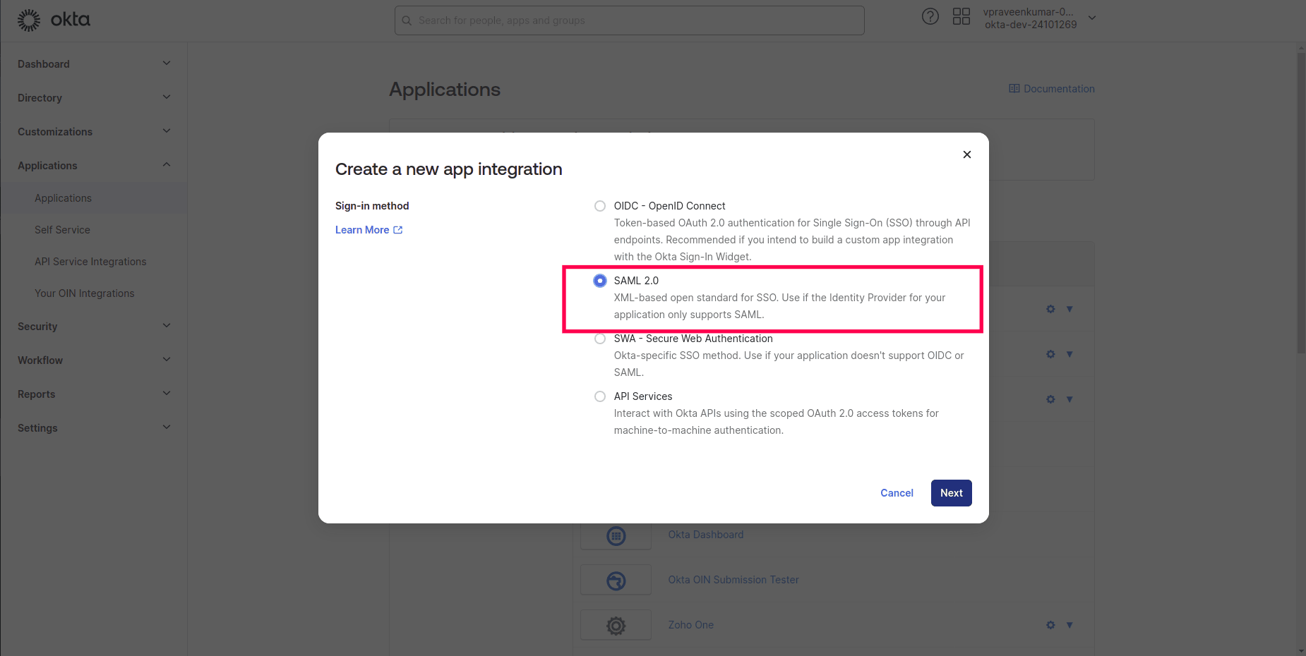 Configuring SAML authentication