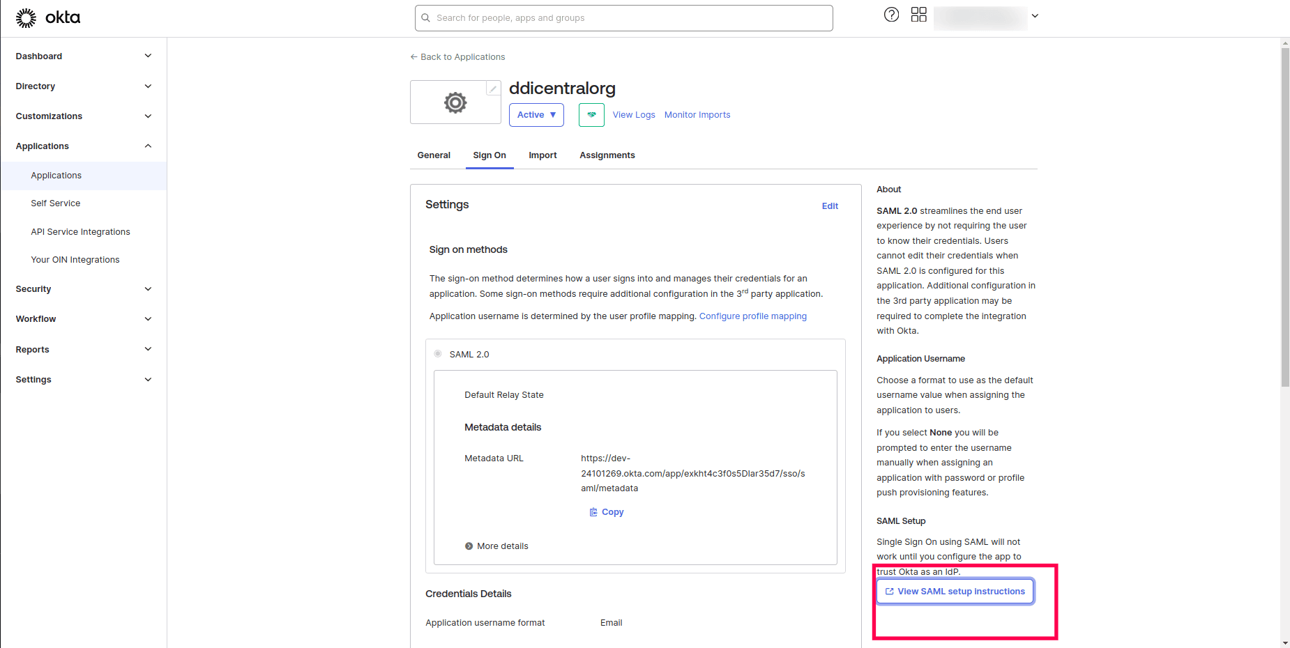 Configuring SAML authentication
