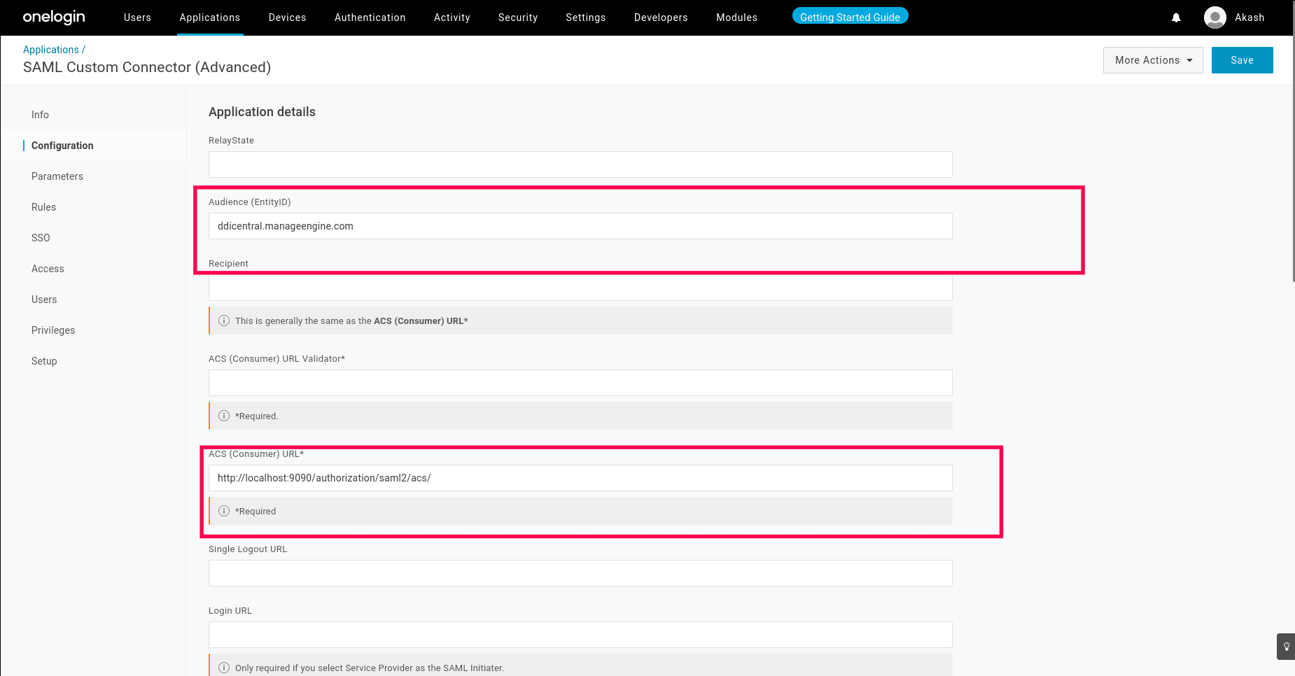 Configuring SAML authentication