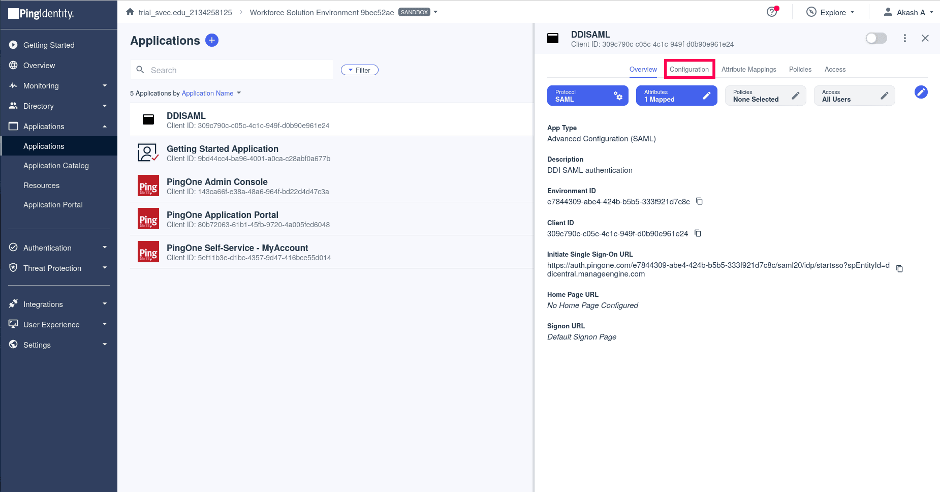 Configuring SAML authentication
