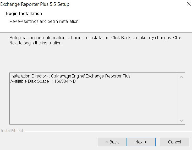 Installation d'Exchange Reporter Plus
