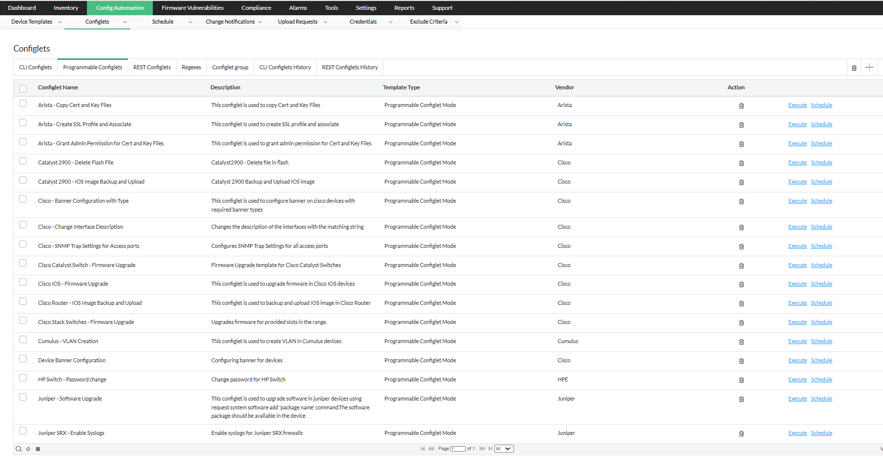Configlets programmables - ManageEngine Network Configuration Manager