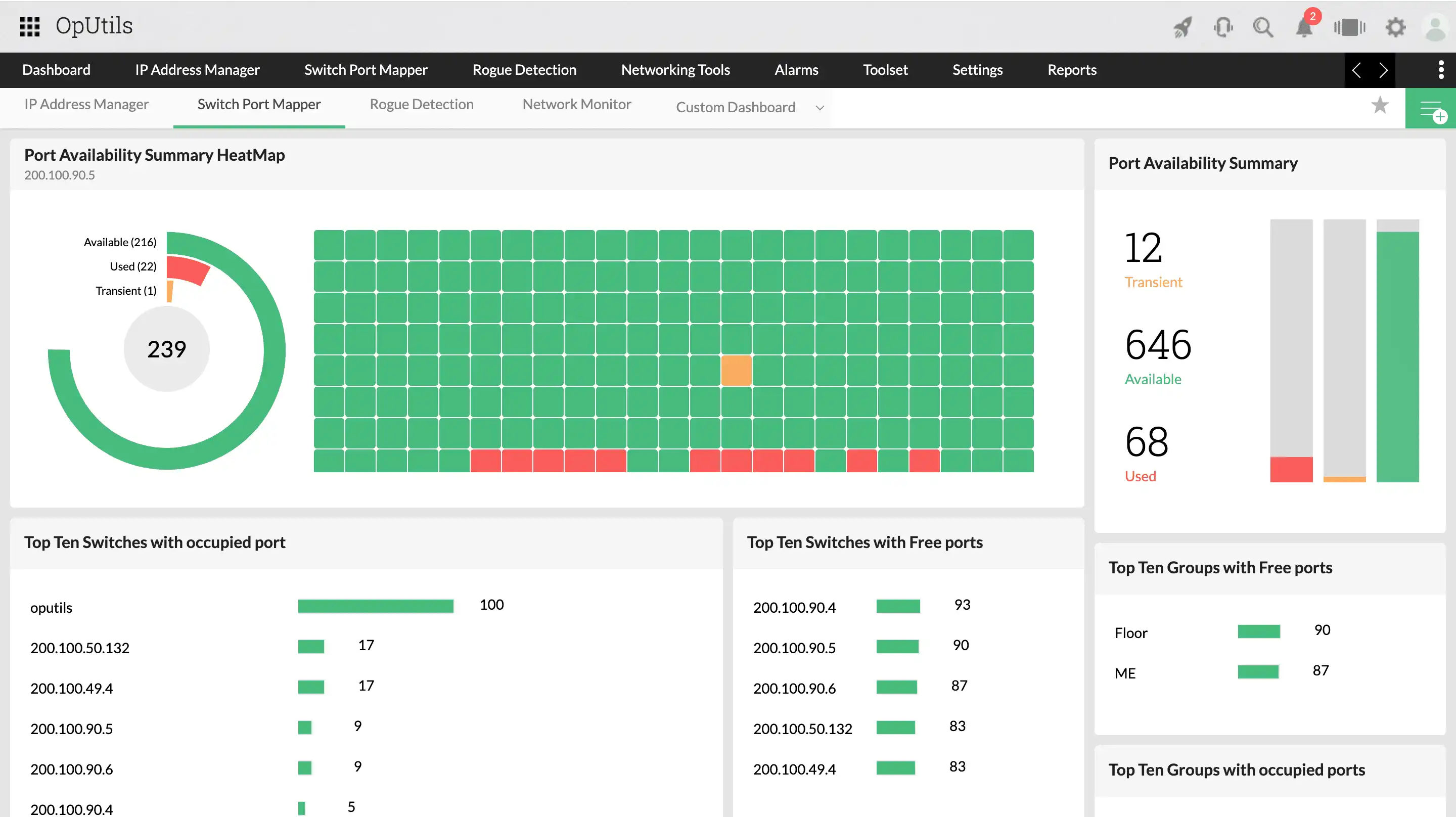 Mapeo de puertos switch | ManageEngine OpUtils